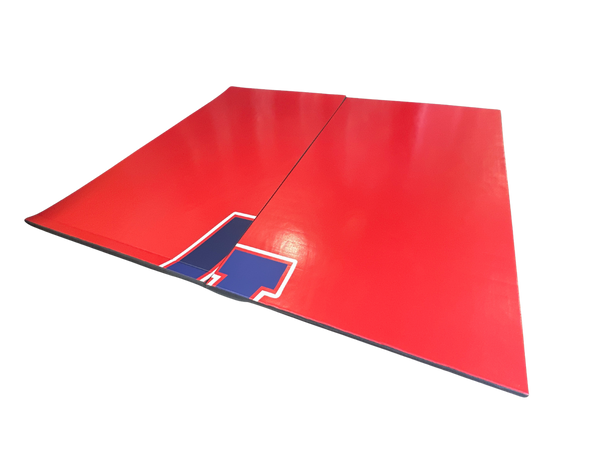Clearance 10' x 135" x 1 3/8" Roll-Up Wrestling Mat - Red Mat with Log ...