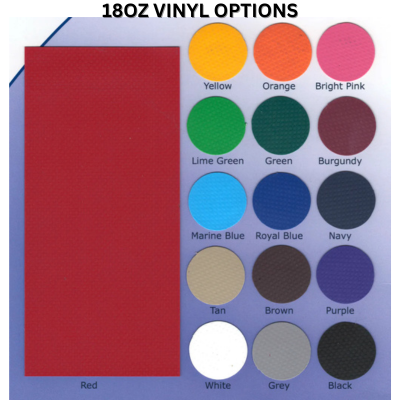 14 oz Vinyl and 18 oz Vinyl Color Samples 3" x 7" | AK Athletic Equipment