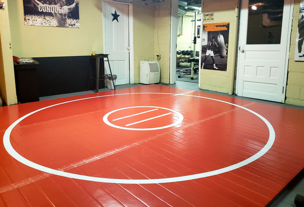 14' x 14' x 1 3/8" Roll Up Wrestling Mat | AK Athletic Equipment